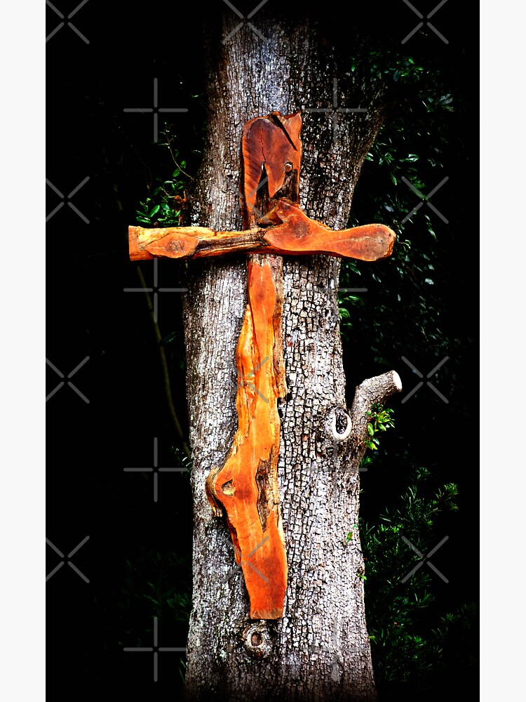 "Wooden Cross" Sticker for Sale by whiteworks5 | Redbubble