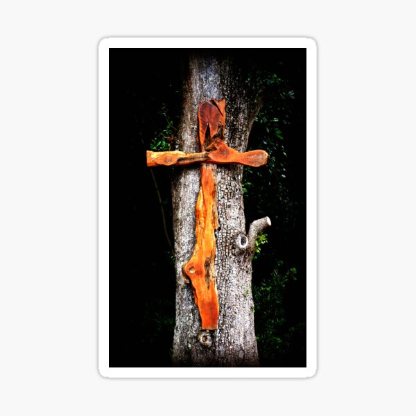 "Wooden Cross" Sticker for Sale by whiteworks5 | Redbubble