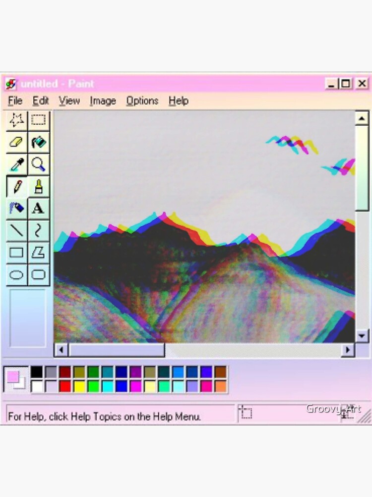 "Windows 98 Paint Aesthetic" Poster for Sale by Groovy-Art | Redbubble