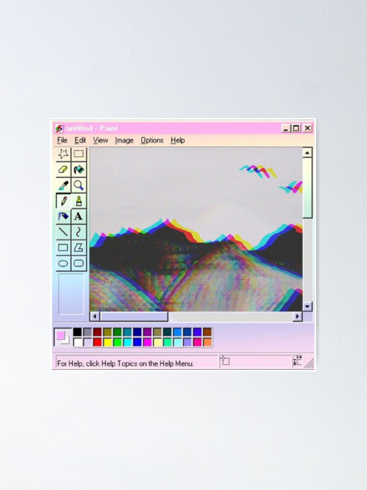 "Windows 98 Paint Aesthetic" Poster for Sale by Groovy-Art | Redbubble