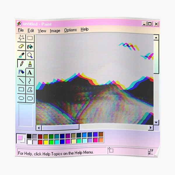 "Windows 98 Paint Aesthetic" Poster for Sale by Groovy-Art | Redbubble