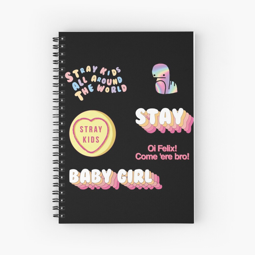 "STICKER PACK - Stray Kids SKZ Quotes Funny Cute Collage" Spiral ...