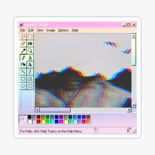 "Windows 98 Paint Aesthetic" Sticker for Sale by Groovy-Art | Redbubble