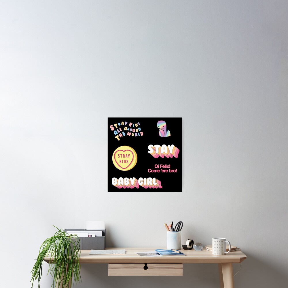 "STICKER PACK - Stray Kids SKZ Quotes Funny Cute Collage" Poster by ...