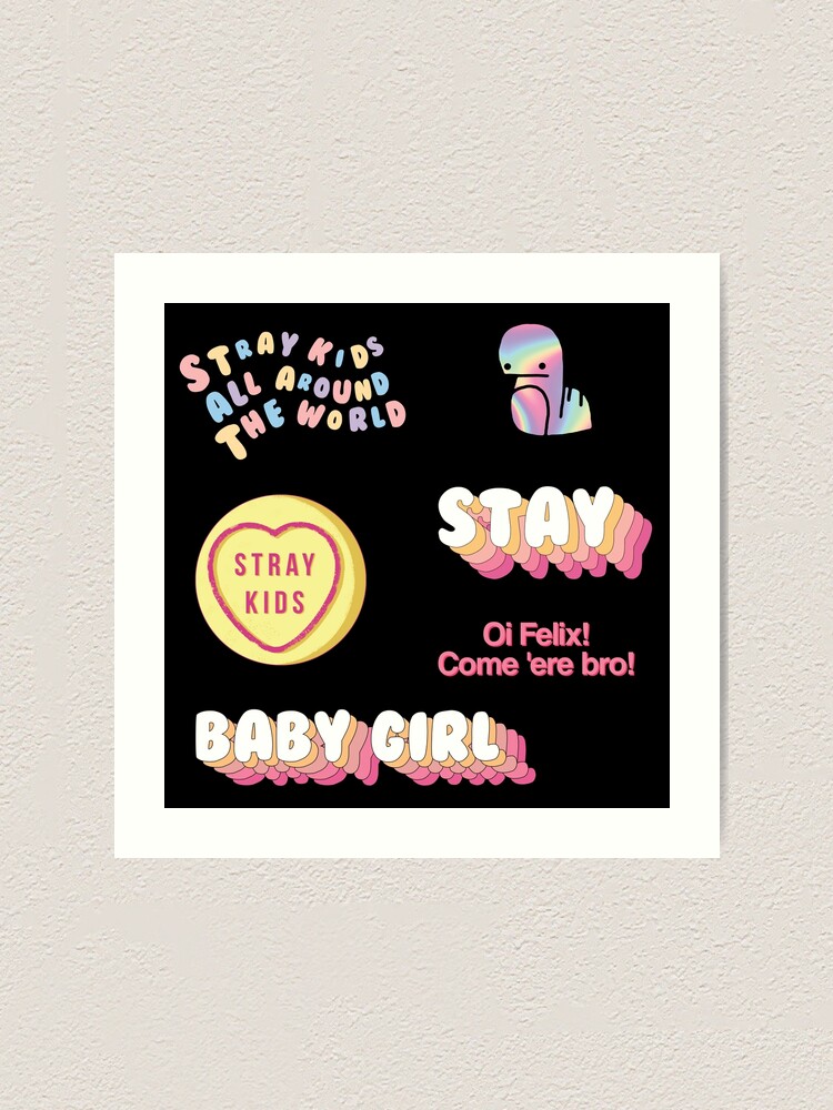 "STICKER PACK - Stray Kids SKZ Quotes Funny Cute Collage" Art Print for ...