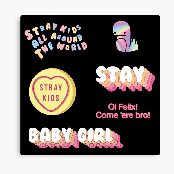 "STICKER PACK - Stray Kids SKZ Quotes Funny Cute Collage" Canvas Print ...