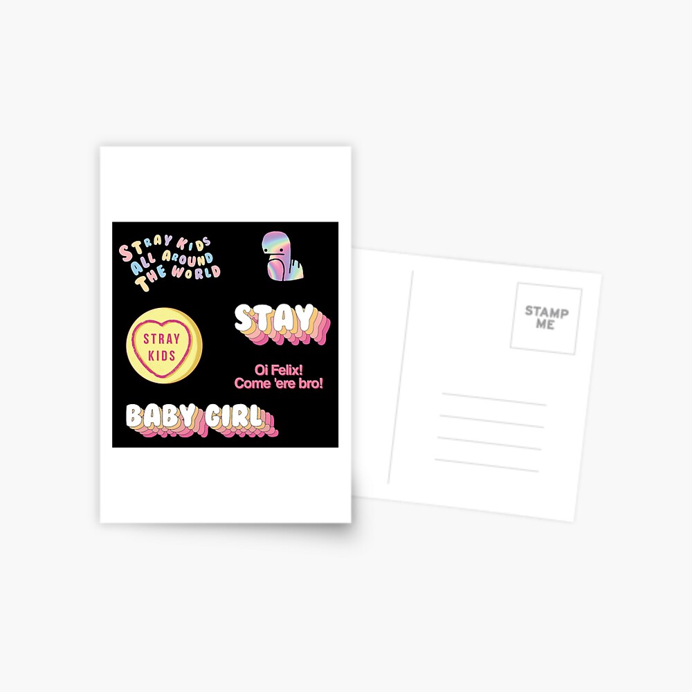 "STICKER PACK - Stray Kids SKZ Quotes Funny Cute Collage" Postcard by ...