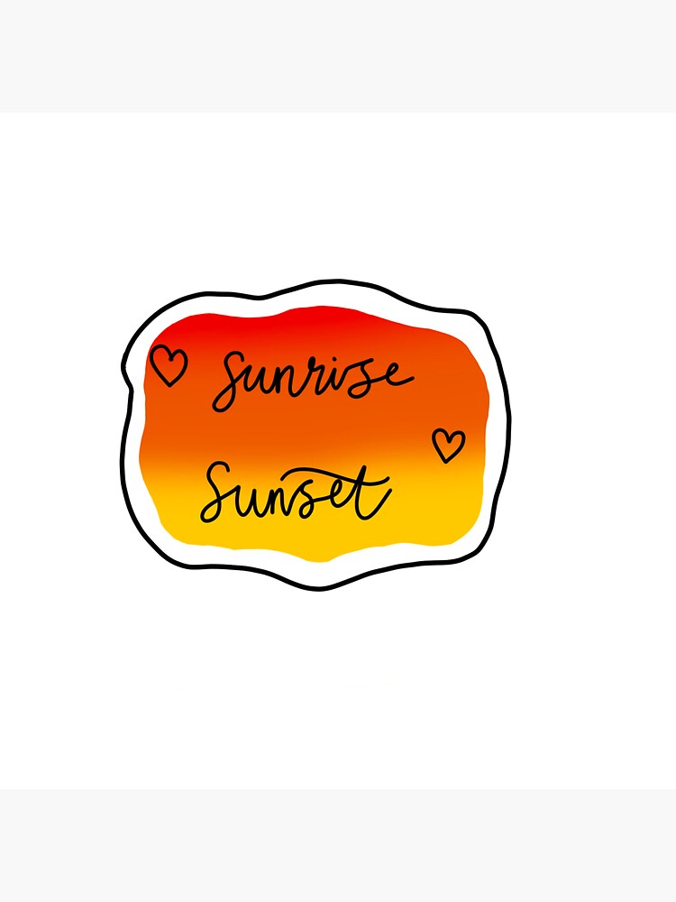 "Calligraphy “sunrise sunset” sticker" Sticker by CW-Stickers | Redbubble