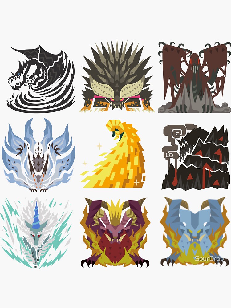 "MHW Set Four" Sticker for Sale by SourDrop | Redbubble