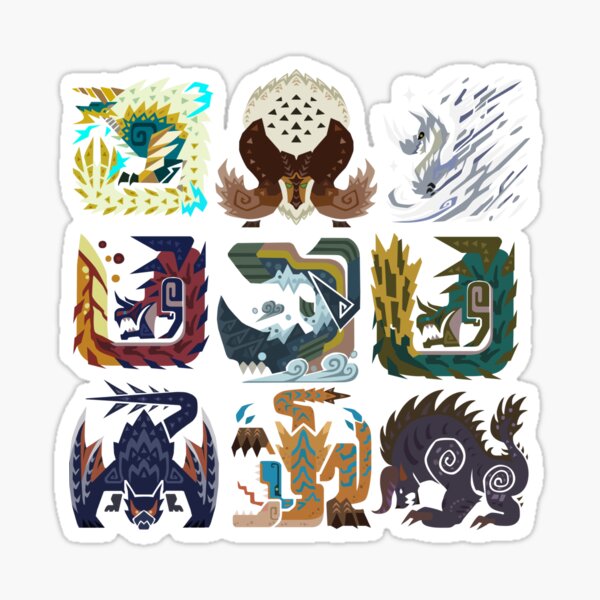 "MHW Set Five" Sticker for Sale by SourDrop | Redbubble