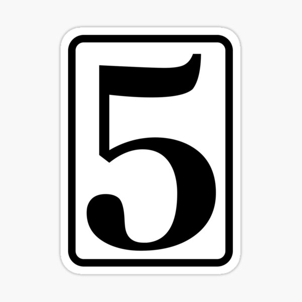"Number five" Sticker for Sale by Gladiatorz | Redbubble