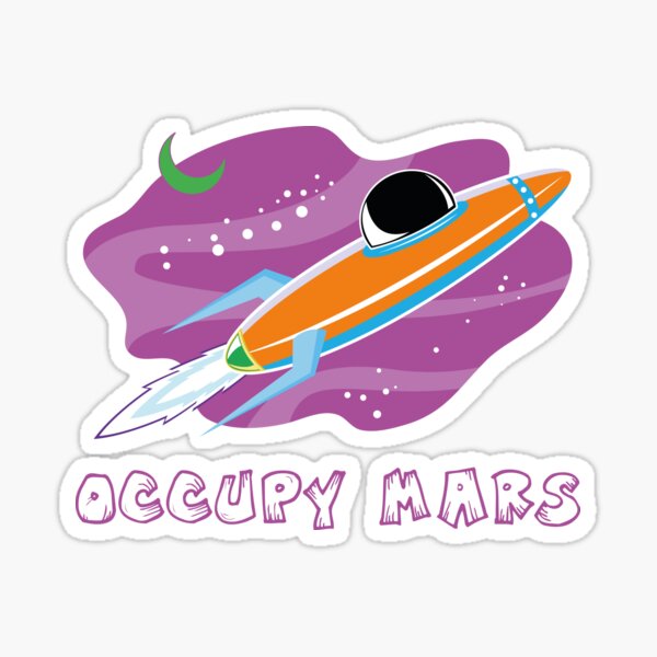 "Occupy Mars USA" Sticker for Sale by dinadesign | Redbubble