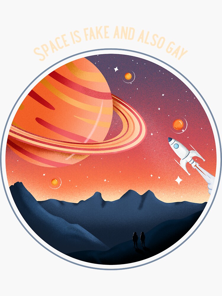 "Space is Fake" Sticker for Sale by spookycryptids | Redbubble