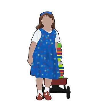 "Matilda Wormwood Wagon with Books" Sticker for Sale by pheebsdrawz ...