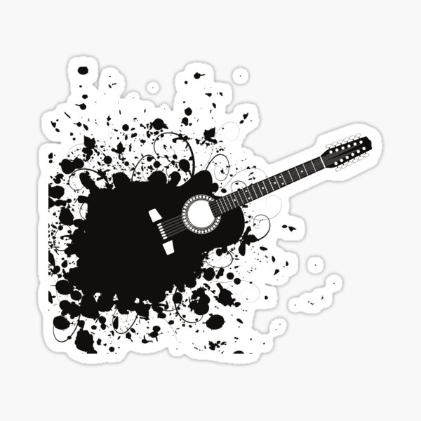 "Music | Guitar | Splatter design" Sticker for Sale by PSandra | Redbubble