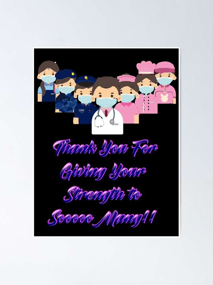 "Thank You Frontliners" Poster by LifeOrganizers | Redbubble