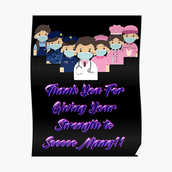 "Thank You Frontliners" Poster by LifeOrganizers | Redbubble