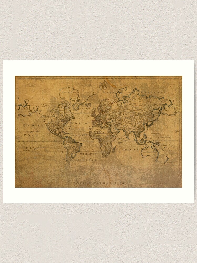 "Map of the World 1784" Art Print for Sale by designturnpike | Redbubble