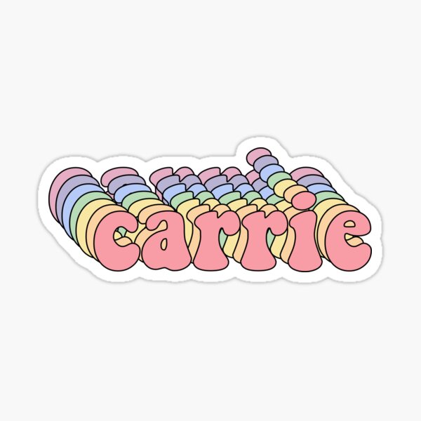 "carrie name sticker" Sticker for Sale by youtubemugs | Redbubble