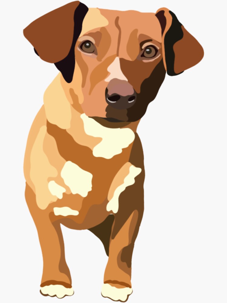 "Tamby Dog Portrait Digital Illustration" Sticker for Sale by ...