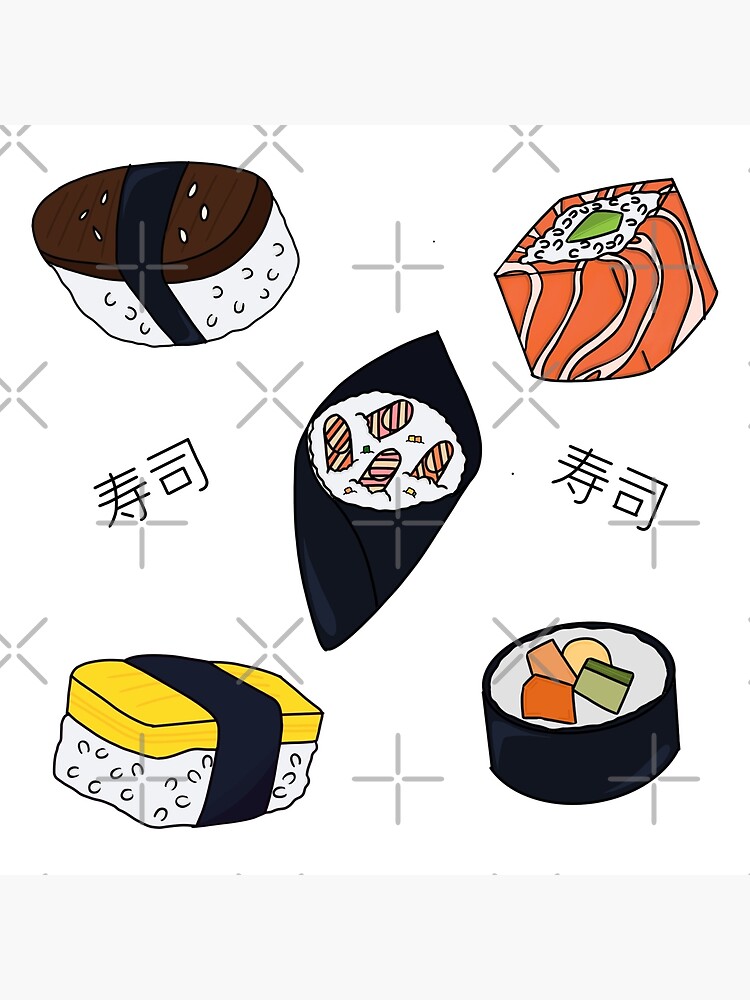 "Sushi Sticker Pack " Framed Art Print for Sale by Shoomoodle | Redbubble