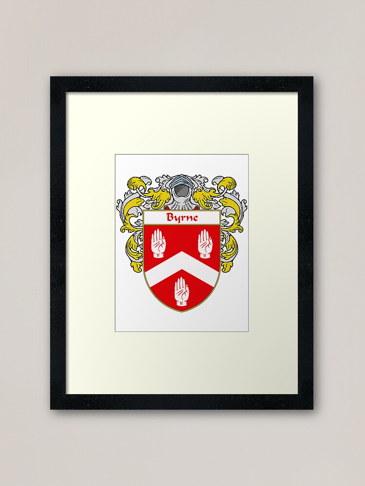 "Byrne Coat of Arms/Family Crest" Framed Art Print for Sale by ...