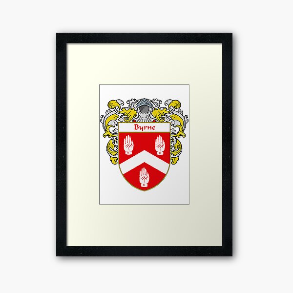 "Byrne Coat of Arms/Family Crest" Framed Art Print for Sale by ...