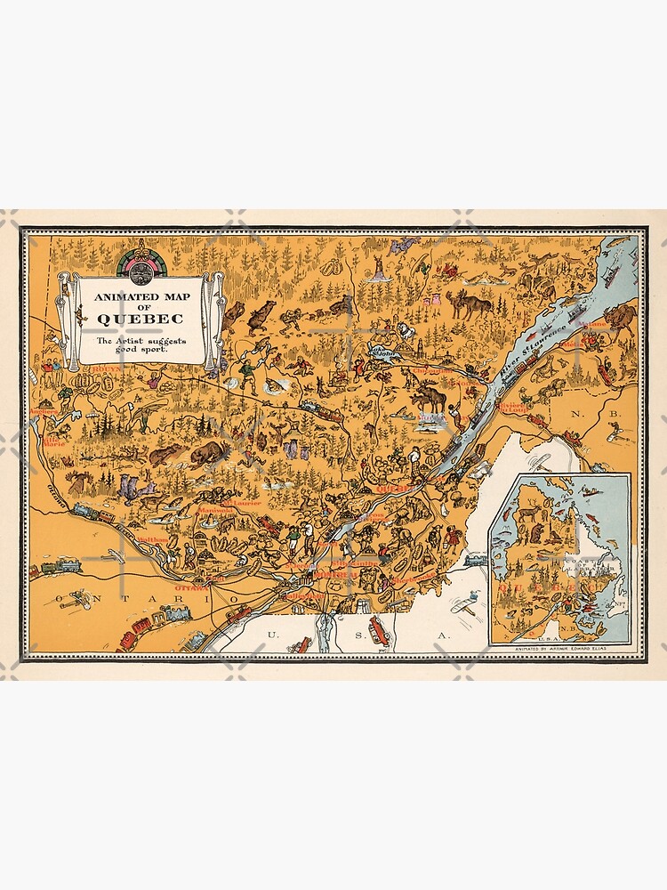 "1929 Vintage Map of Quebec " Poster by gin-nek-shop | Redbubble