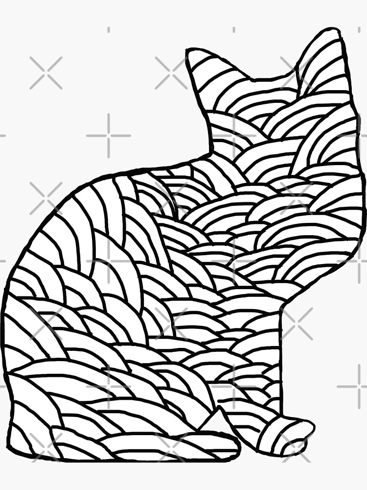 "Sitting cat pattern" Sticker for Sale by eevee135 | Redbubble