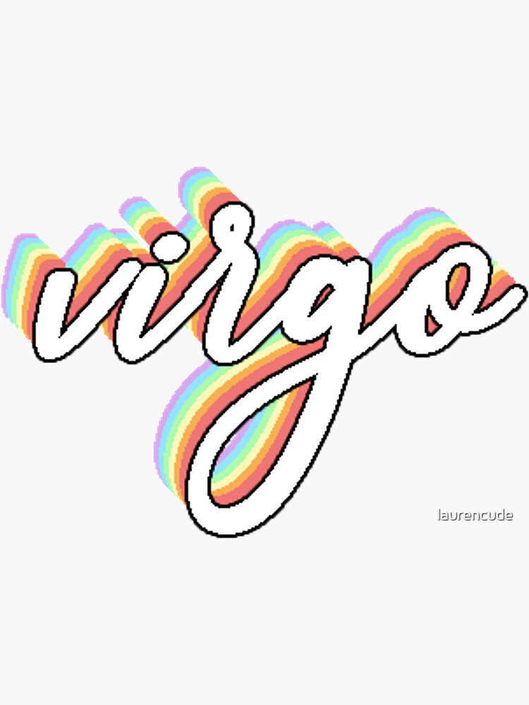"Rainbow Cursive Virgo Zodiac Sign Vsco Sticker" Sticker for Sale by ...