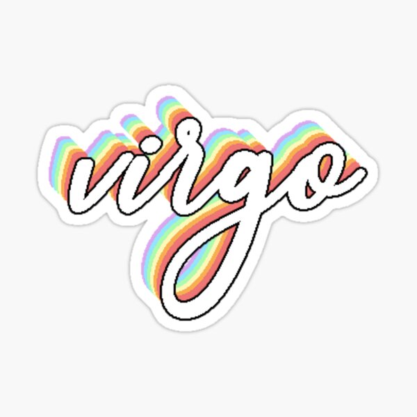 "Rainbow Cursive Virgo Zodiac Sign Vsco Sticker" Sticker for Sale by ...