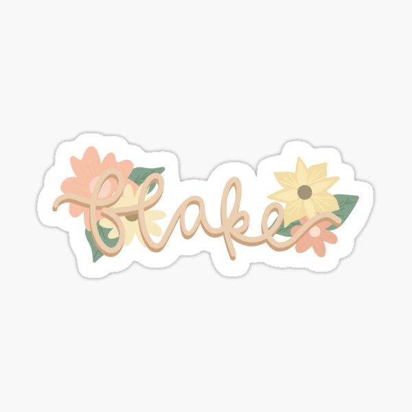 "Blake in Cursive" Sticker for Sale by kaylasbubble | Redbubble