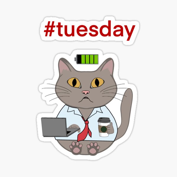 "Days of the week, Tuesday " Sticker by AnastasiaBardis | Redbubble