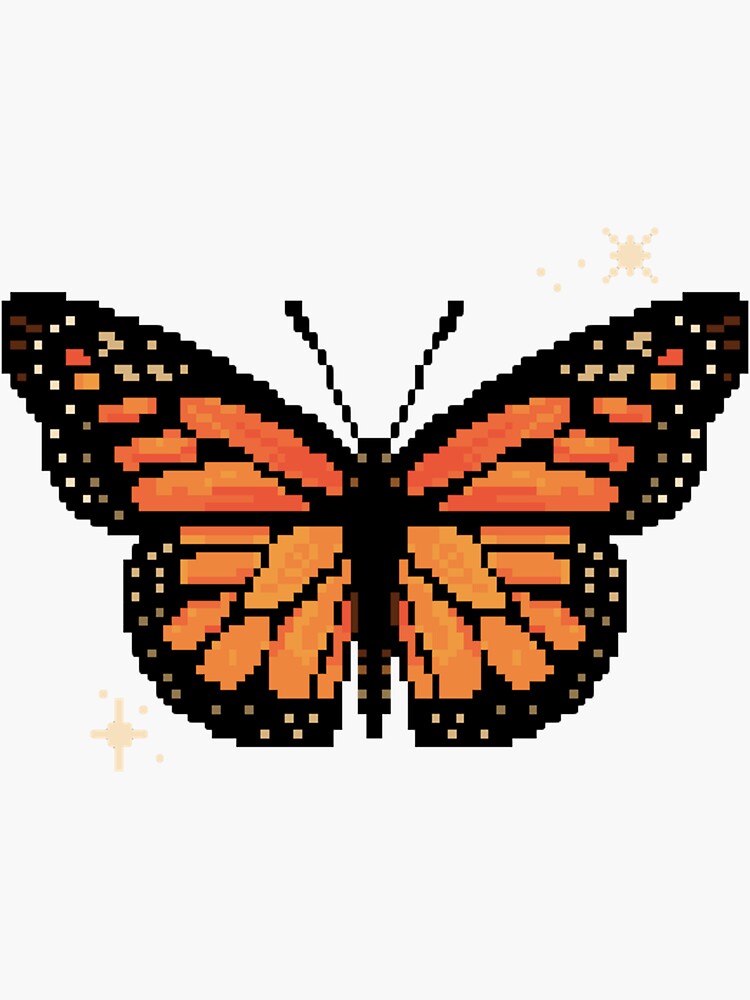 "Monarch butterfly sprite" Sticker for Sale by beadfrog | Redbubble