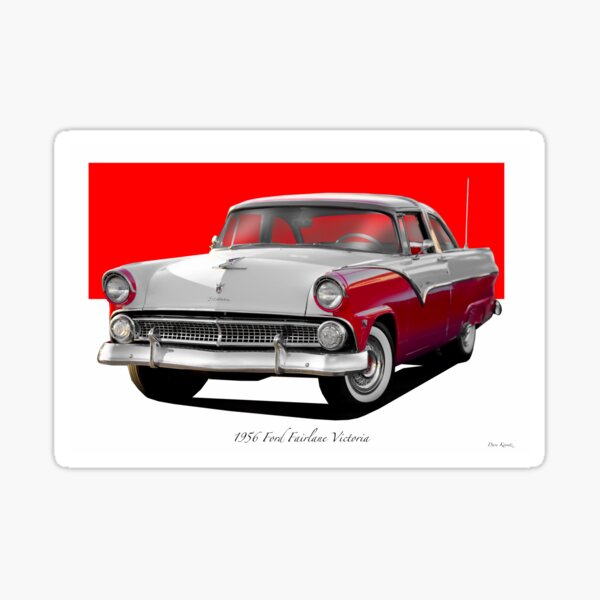 "1956 Ford Fairlane Victoria" Sticker for Sale by DaveKoontz | Redbubble