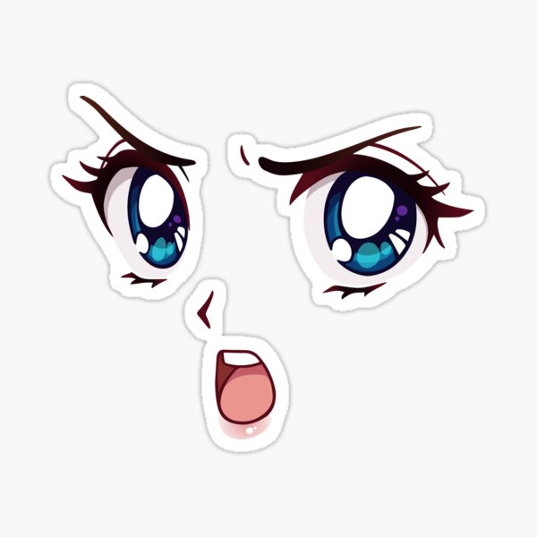 "Angry Anime Face" Sticker for Sale by MadeByHafsa | Redbubble