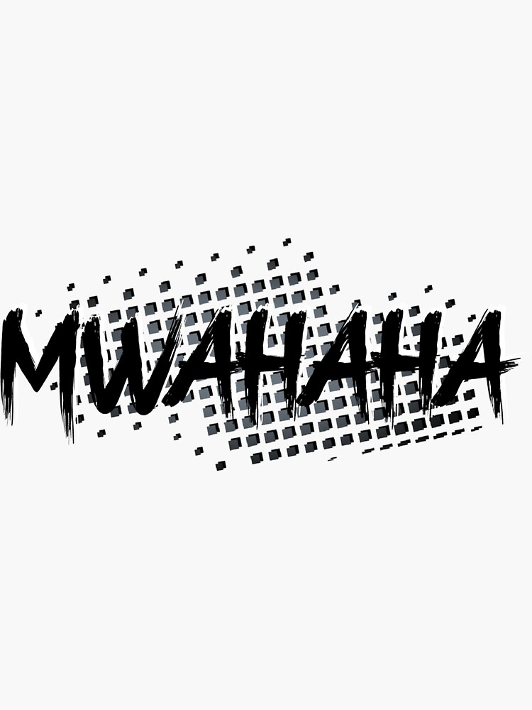 "Mwahaha cool comic style black" Sticker for Sale by RoLbrmn | Redbubble