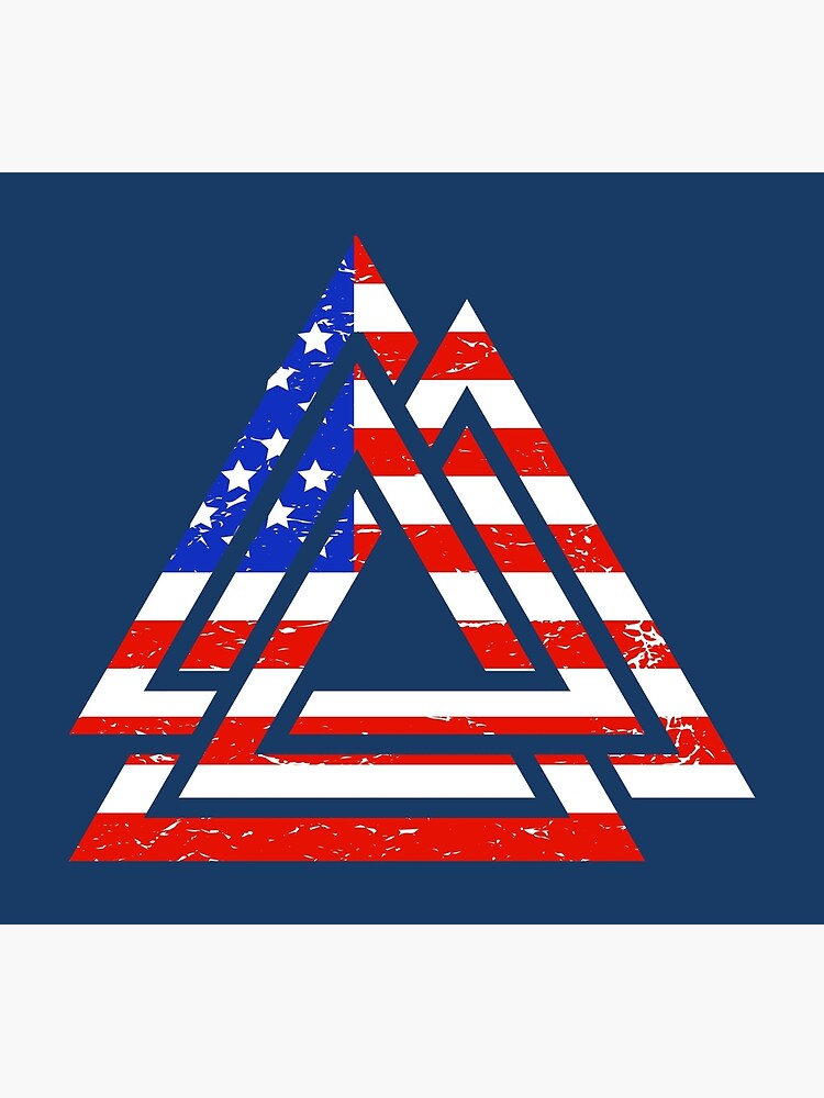 "Valknut - US Flag - Scandinavian Vikings" Poster by vikingtshirt ...