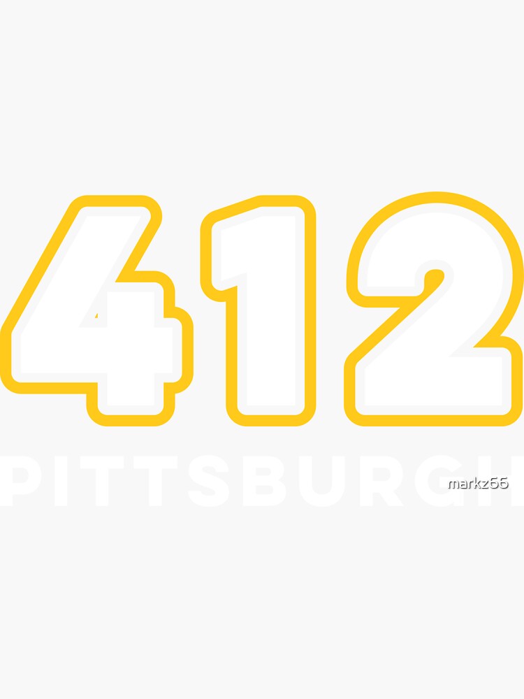 "Pittsburgh 412 Area Code Steel City Love The Burgh" Sticker by markz66 ...