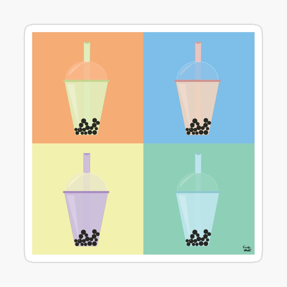 Art & Collectibles Bubble Tea Pop Art Print Drawing & Illustration etna ...