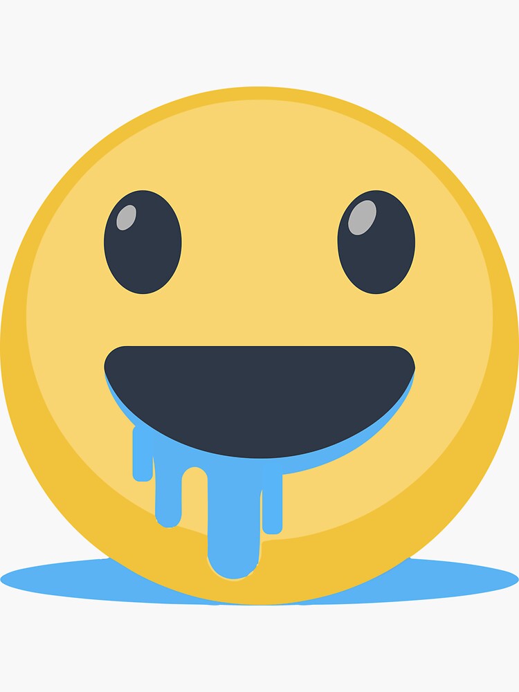 "Drooling Face Emoji Yellow Smiley - Cool Happy Motorcycle Or Funny ...
