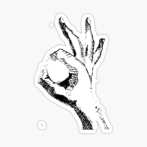 "OK Hand Sign" Sticker by naitokira | Redbubble