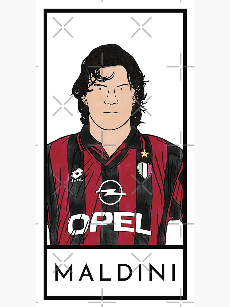 "Maldini Milan" Sticker for Sale by IllustratingOwl | Redbubble