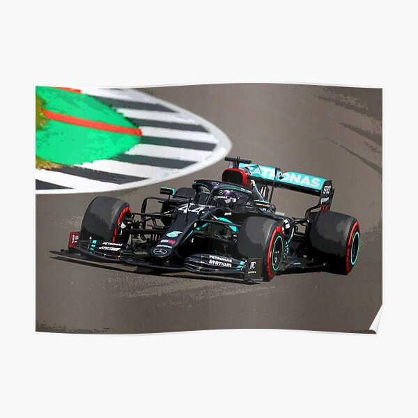 Póster «Lewis Hamilton compitiendo en Silverstone durante el 70 ...