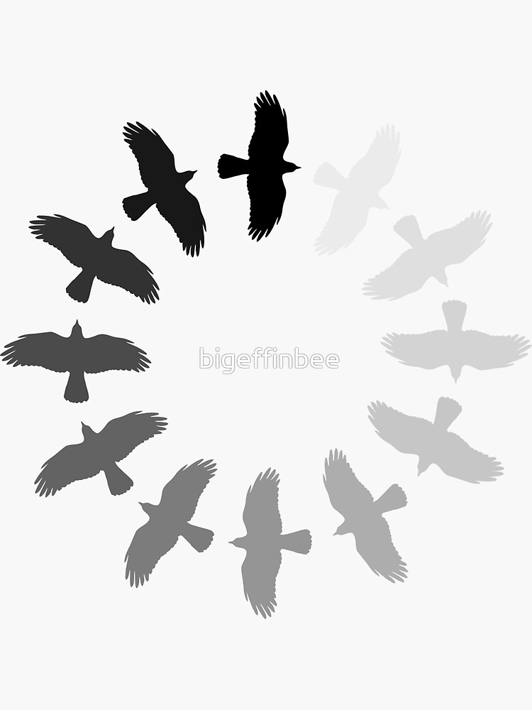 "crows full circle" Sticker for Sale by bigeffinbee | Redbubble