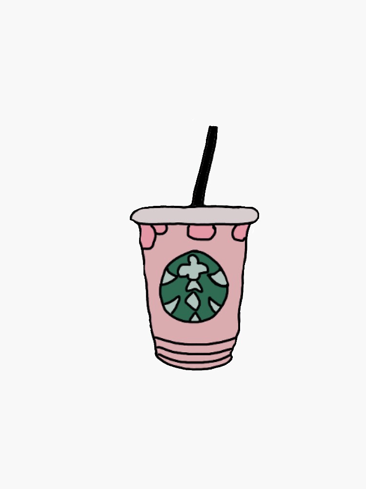 "starbucks pink drink sticker" Sticker for Sale by peachyxdesigns ...