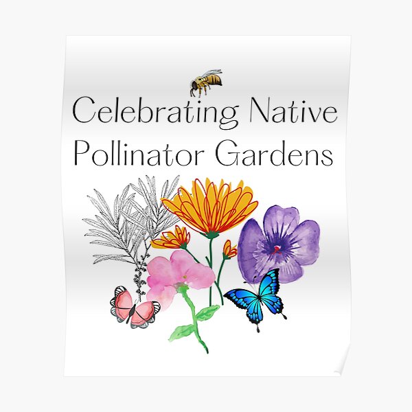 "Celebrating Native Pollinator Gardens" Poster for Sale by ...