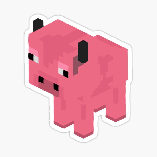 "Strawberry Cow Minecraft" Sticker for Sale by Karsmultifam | Redbubble