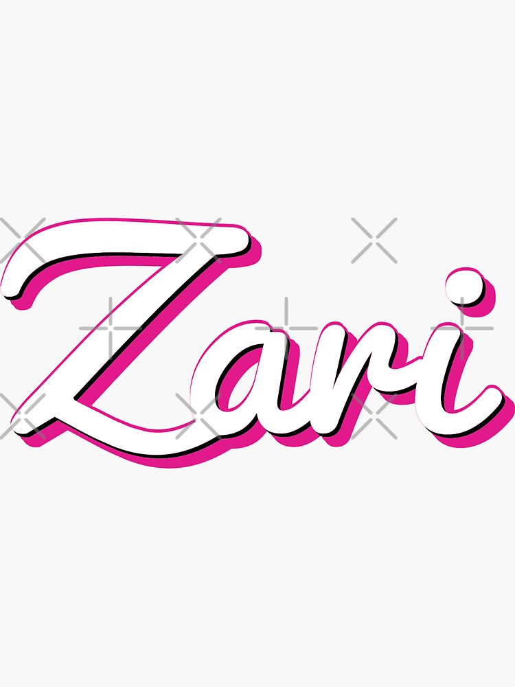 "Zari - Baby Girl Name" Sticker for Sale by 1PointlessPeach | Redbubble