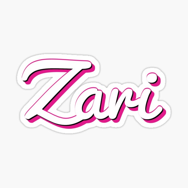 "Zari - Baby Girl Name" Sticker for Sale by 1PointlessPeach | Redbubble